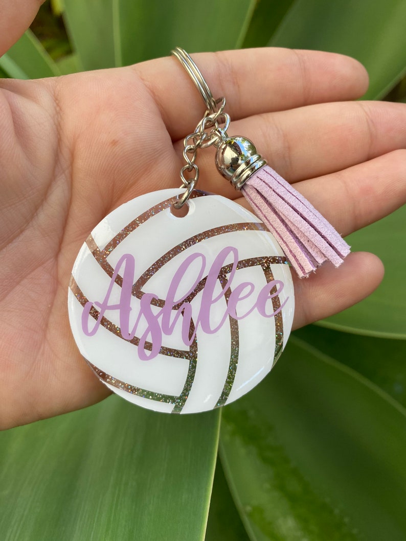 Volleyball Keychain Personalized Keychain Sports Keychain - Etsy