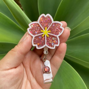 Cherry Blossom Badge Reel | Sakura Flower - Etsy