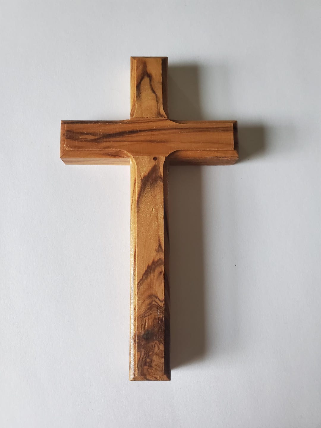 Hand Carved Olive Wood Cross With Beveled Edges - Etsy