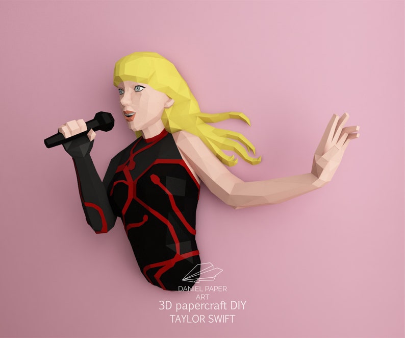 Taylor Swift PDF Template, DIY 3d Model, Fanart, Paper Sculpture, Low ...