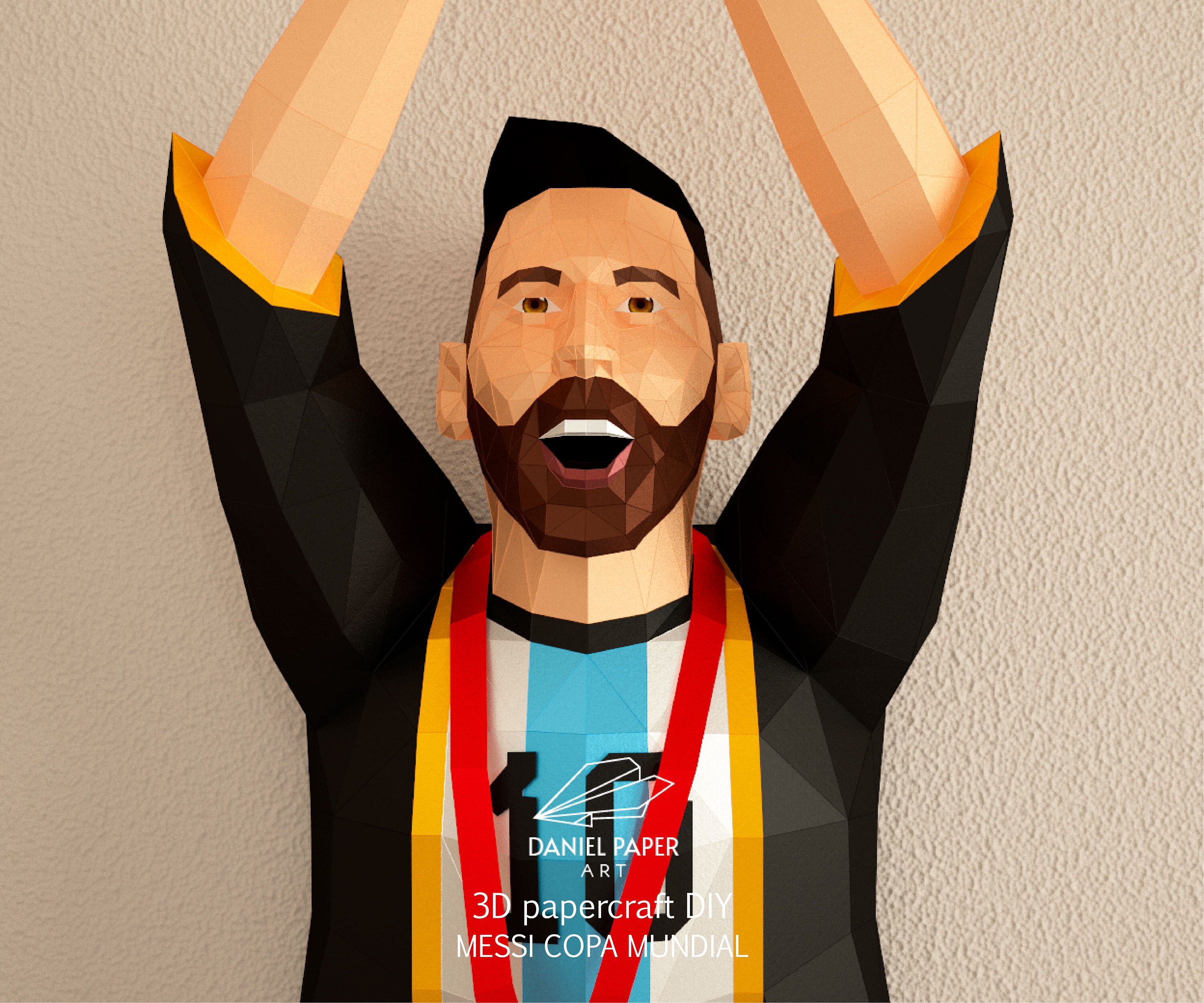 Leo Messi PDF Template, DIY 3d Model, Fanart, Paper Sculpture, Low Poly ...