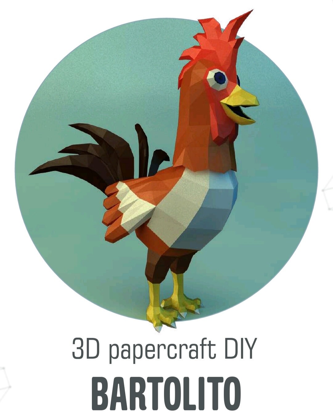 Daniel Art 3, Bartolito PDF Template, DIY 3d Model, Fanart, Paper Sculpture, Low Poly, Pepakura ...