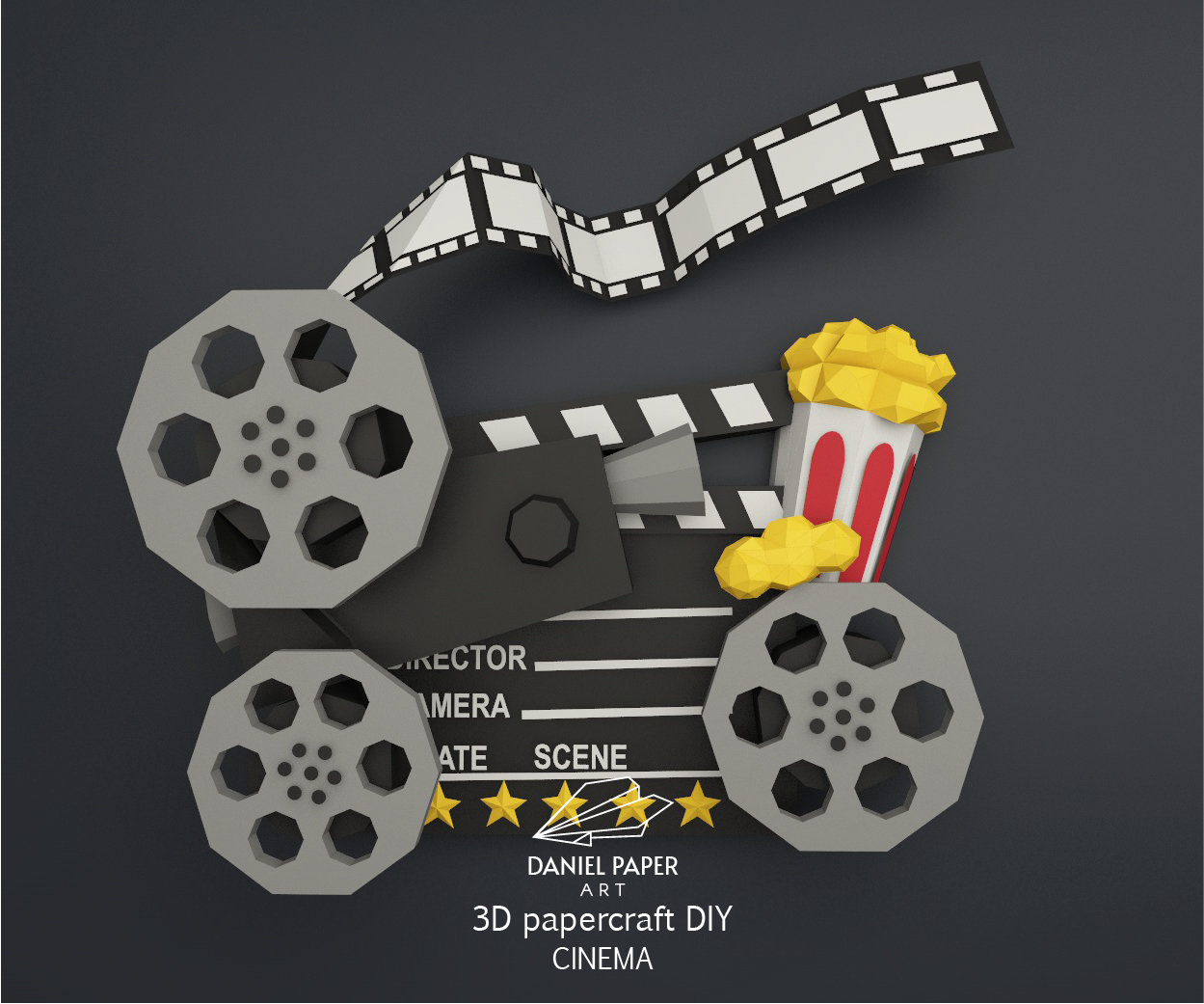 Cinema ,PDF Template, DIY 3d Model, Fanart, Paper Sculpture, Low Poly ...