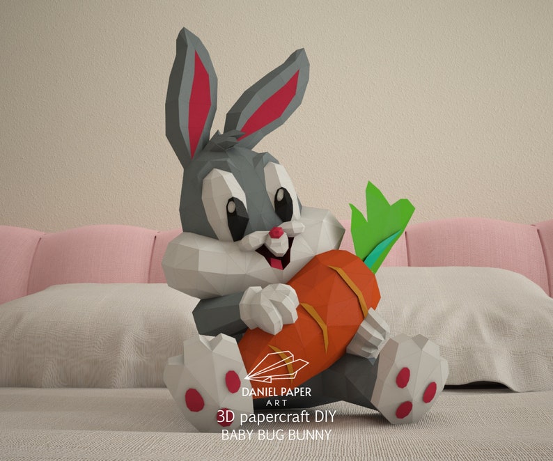 Daniel Art 13 Baby Bunny ,PDF Template, DIY 3d Model, Fanart, Paper ...