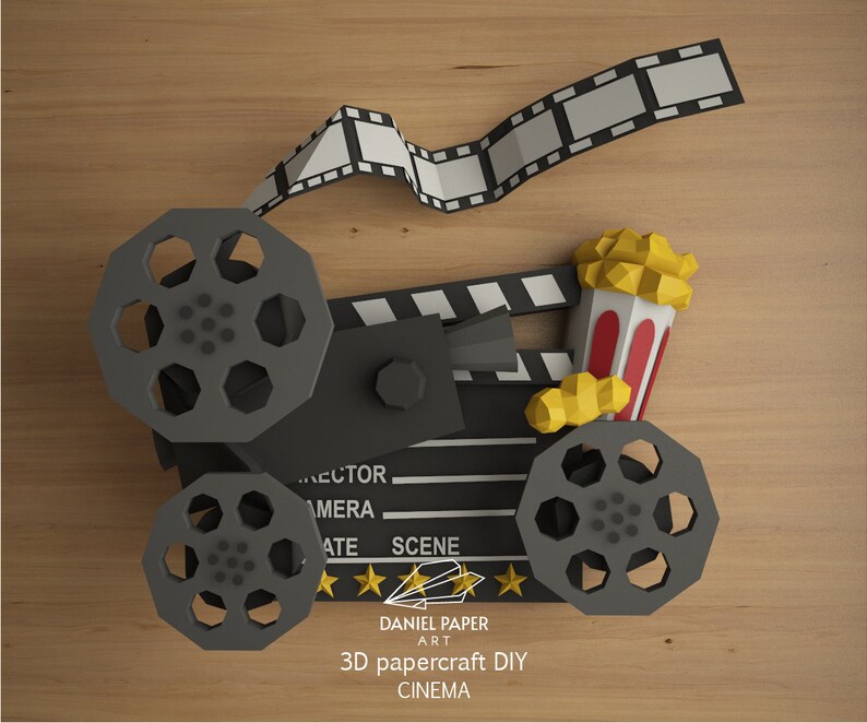 Cinema ,PDF Template, DIY 3d Model, Fanart, Paper Sculpture, Low Poly ...