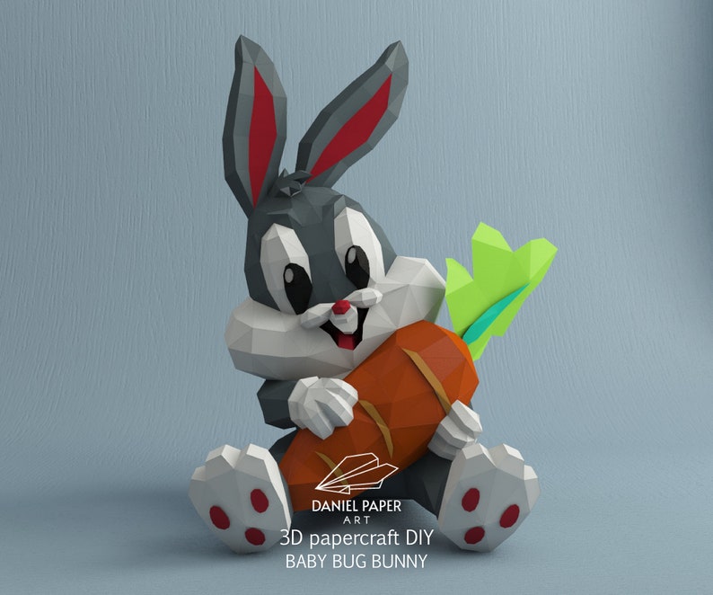 Bug Bunny ,PDF Template, DIY 3d Model, Fanart, Paper Sculpture, Low ...