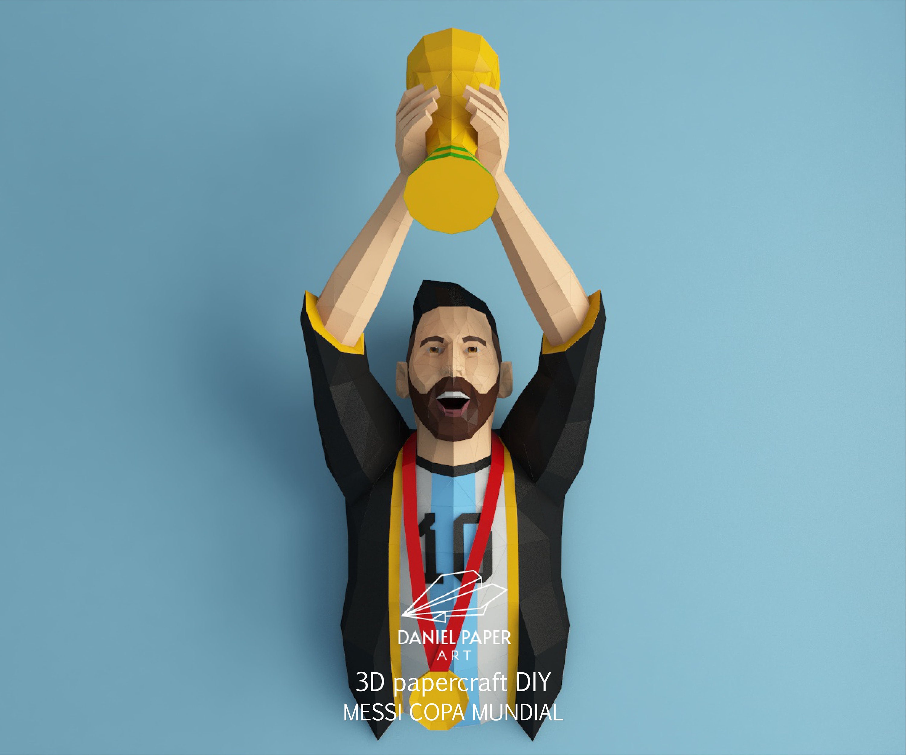 Leo Messi PDF Template, DIY 3d Model, Fanart, Paper Sculpture, Low Poly ...