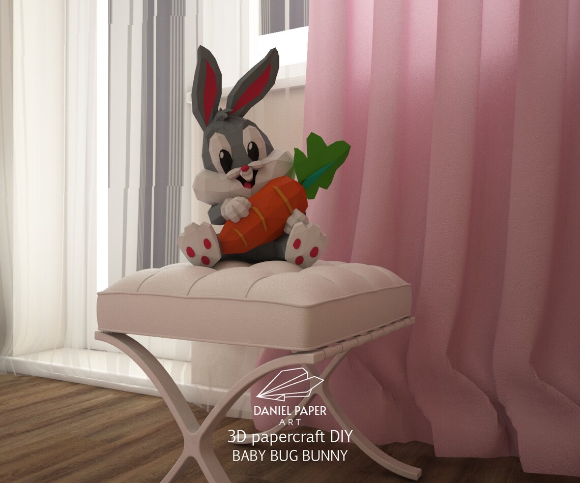 Bug Bunny ,PDF Template, DIY 3d Model, Fanart, Paper Sculpture, Low ...