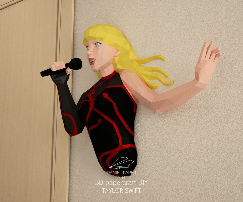 Taylor Swift PDF Template, DIY 3d Model, Fanart, Paper Sculpture, Low ...