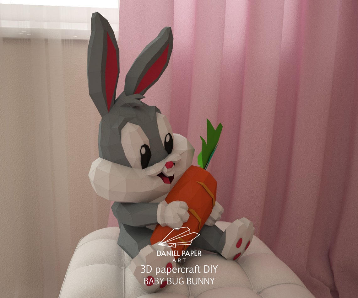 Bug Bunny ,PDF Template, DIY 3d Model, Fanart, Paper Sculpture, Low ...