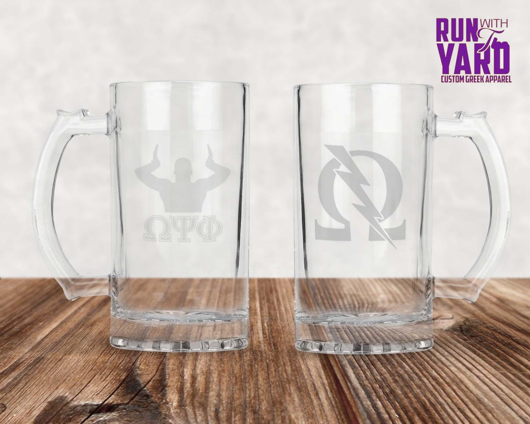 Glassware- Omega Psi Phi - Etsy
