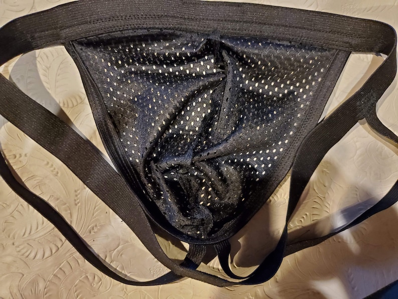 Super Slim Black Mesh Jock, Athletic Supporter, Lightweight Black ...