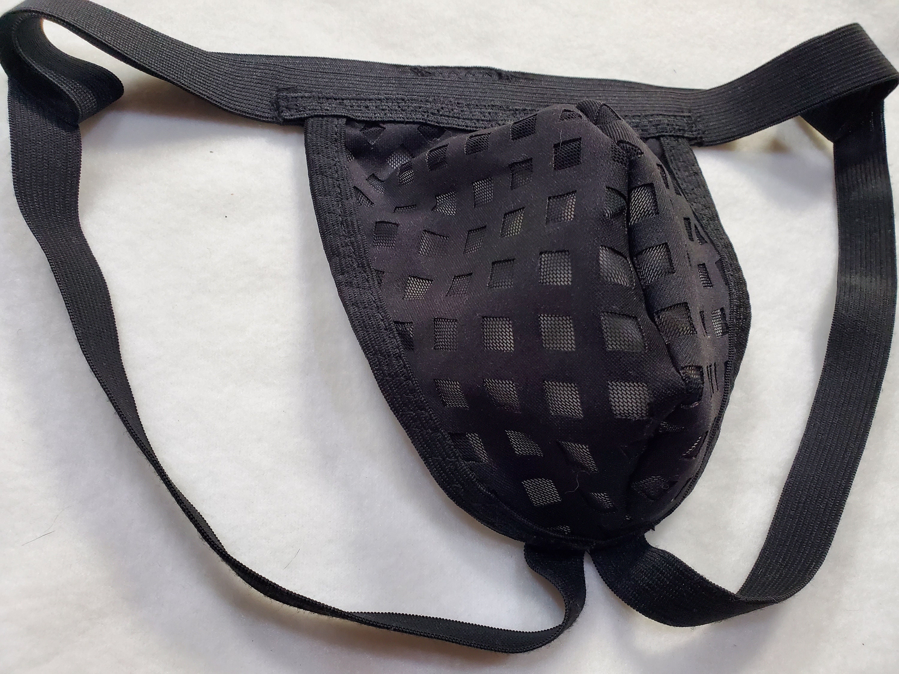 Slim and Trim Black Mesh Jockstrap, Athletic Supporter, Black Mesh ...