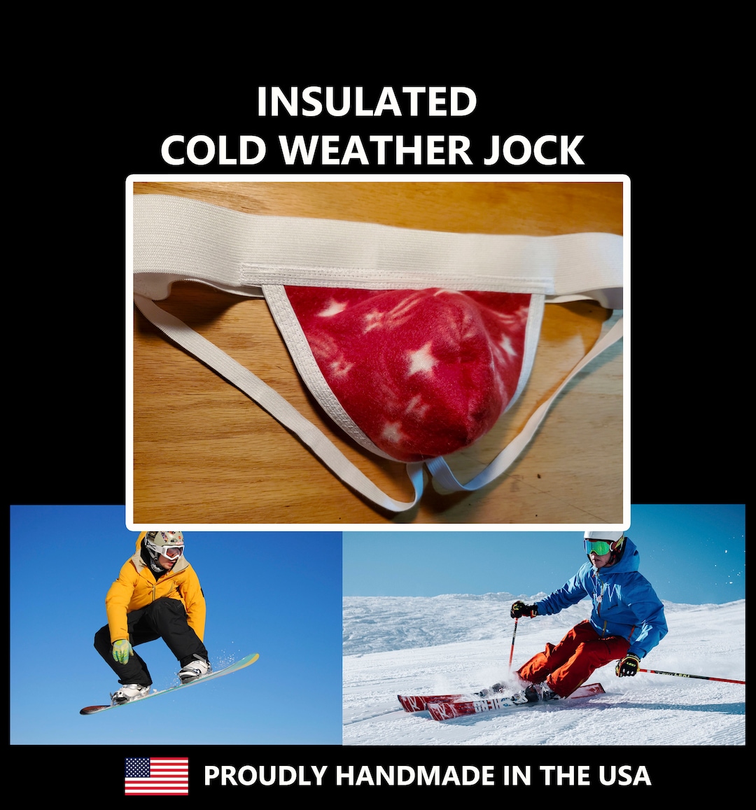 Cold Weather Insulated Thermal Jock for Skiers, Snowboarders Soft ...