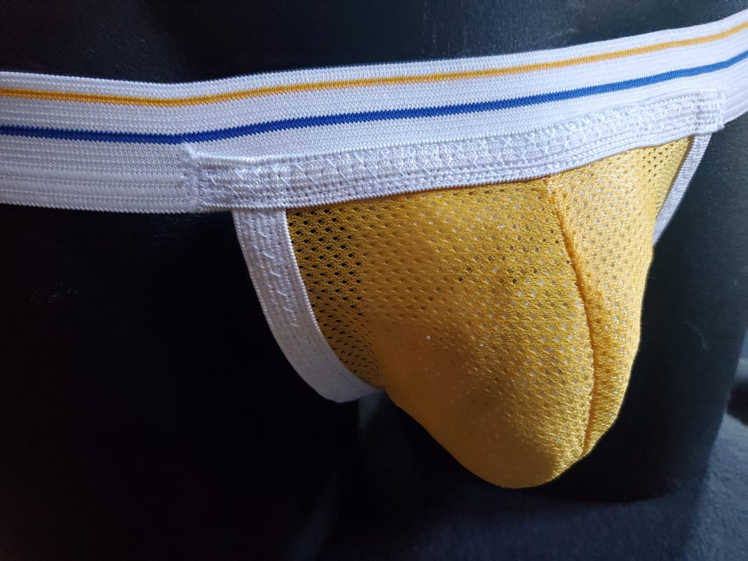 Retro Slim Yellow Orange Mesh Jockstrap, Jock, Athletic Supporter, See ...