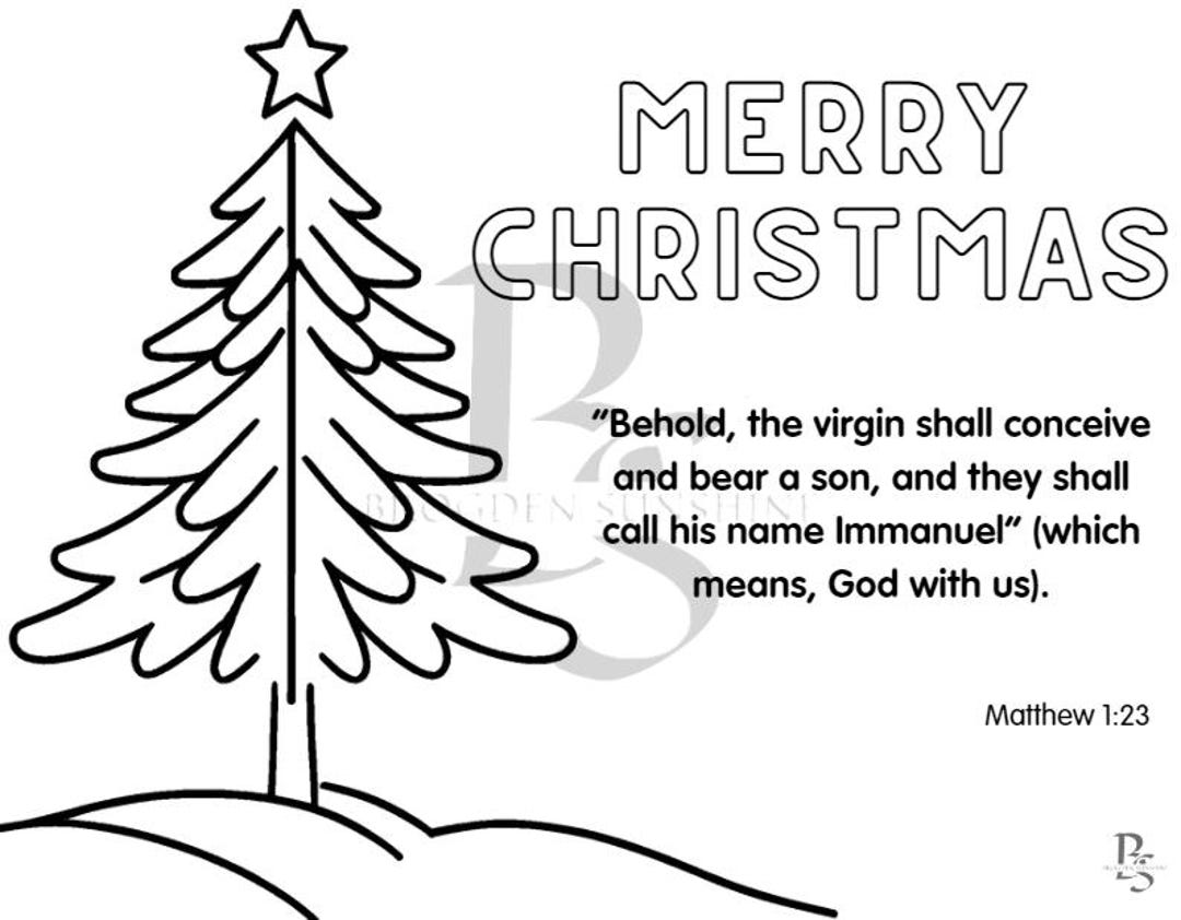 Printable Shareable Merry Christmas Tree Snow Color Sheet Kids Parties ...