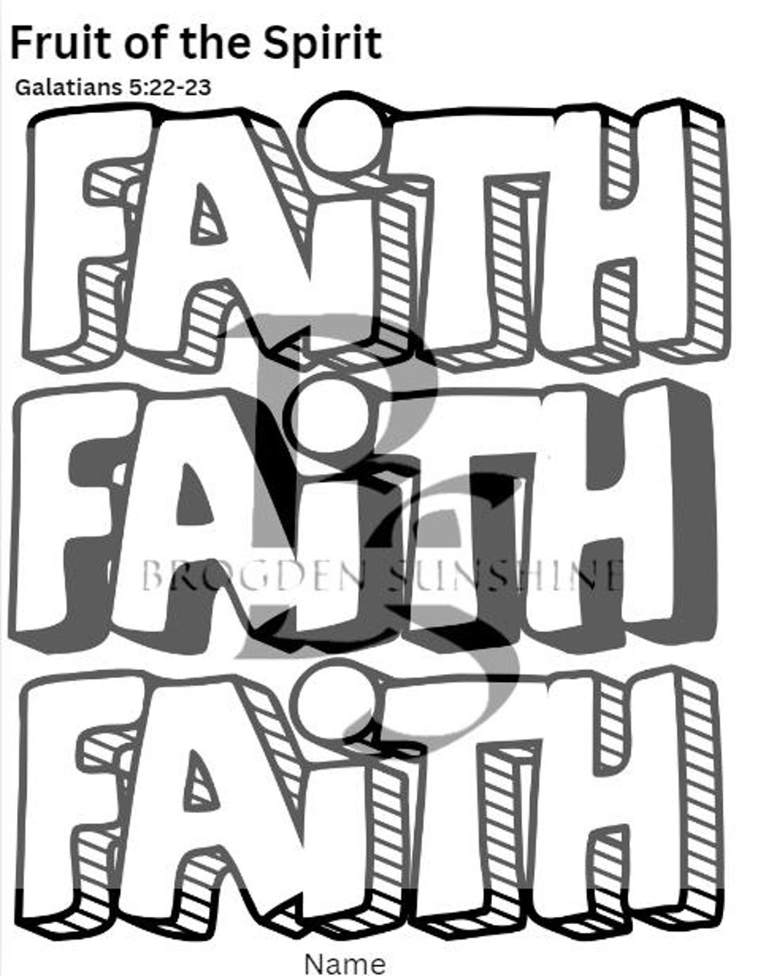 Fruit of the Spirit Galatians 5:22-23 Printable Color Sheet Sunday ...