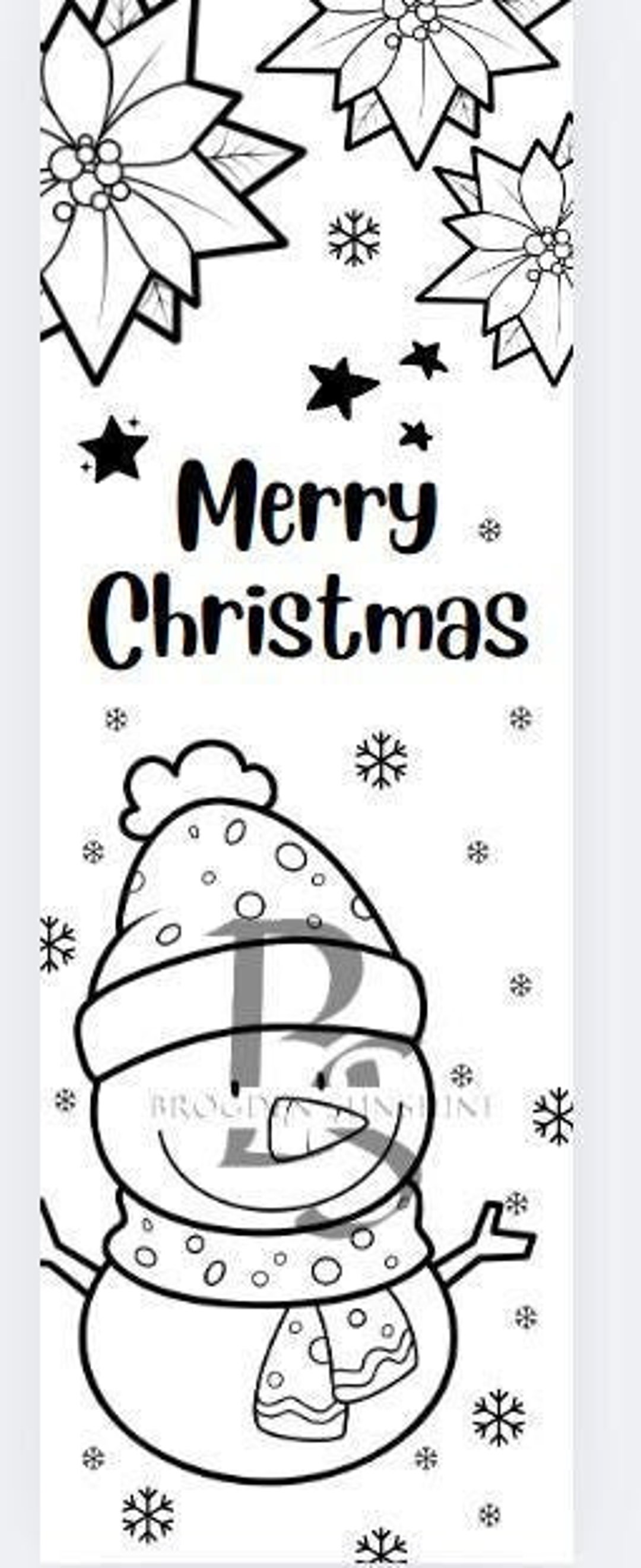 Printable Shareable Snowman Bookmark Color Sheet Merry Christmas Kids ...