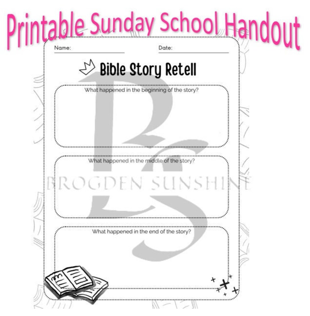 Bible Story Retell Sunday School Printable, Handout, Worksheet, Church ...