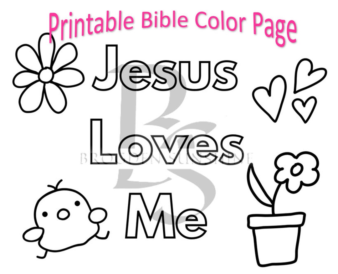 Jesus Loves Me Sunday School Printable, Handout, Color Sheet, Church ...