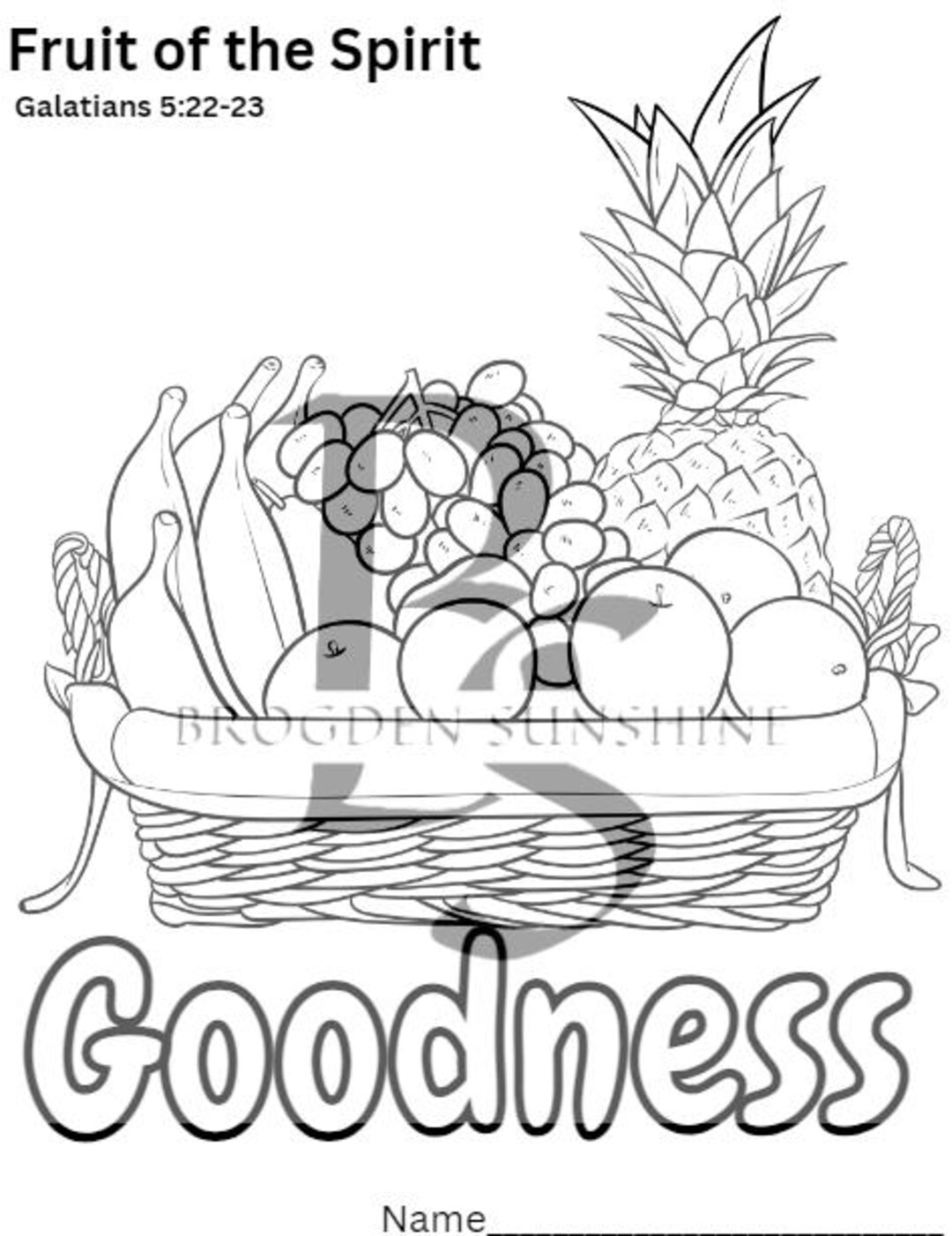 Fruit of the Spirit Galatians 5:22-23 Printable Color Sheet Sunday ...