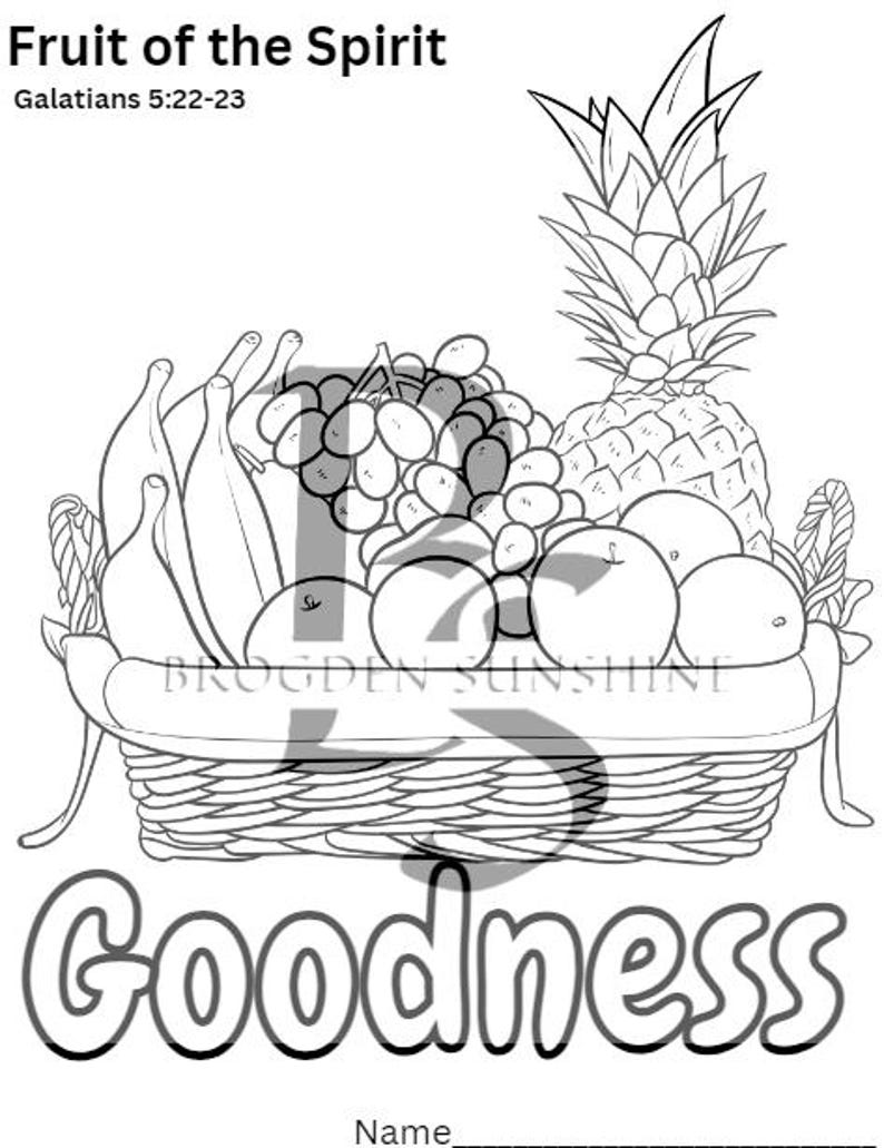 Fruit of the Spirit Galatians 5:22-23 Printable Color Sheet Sunday ...