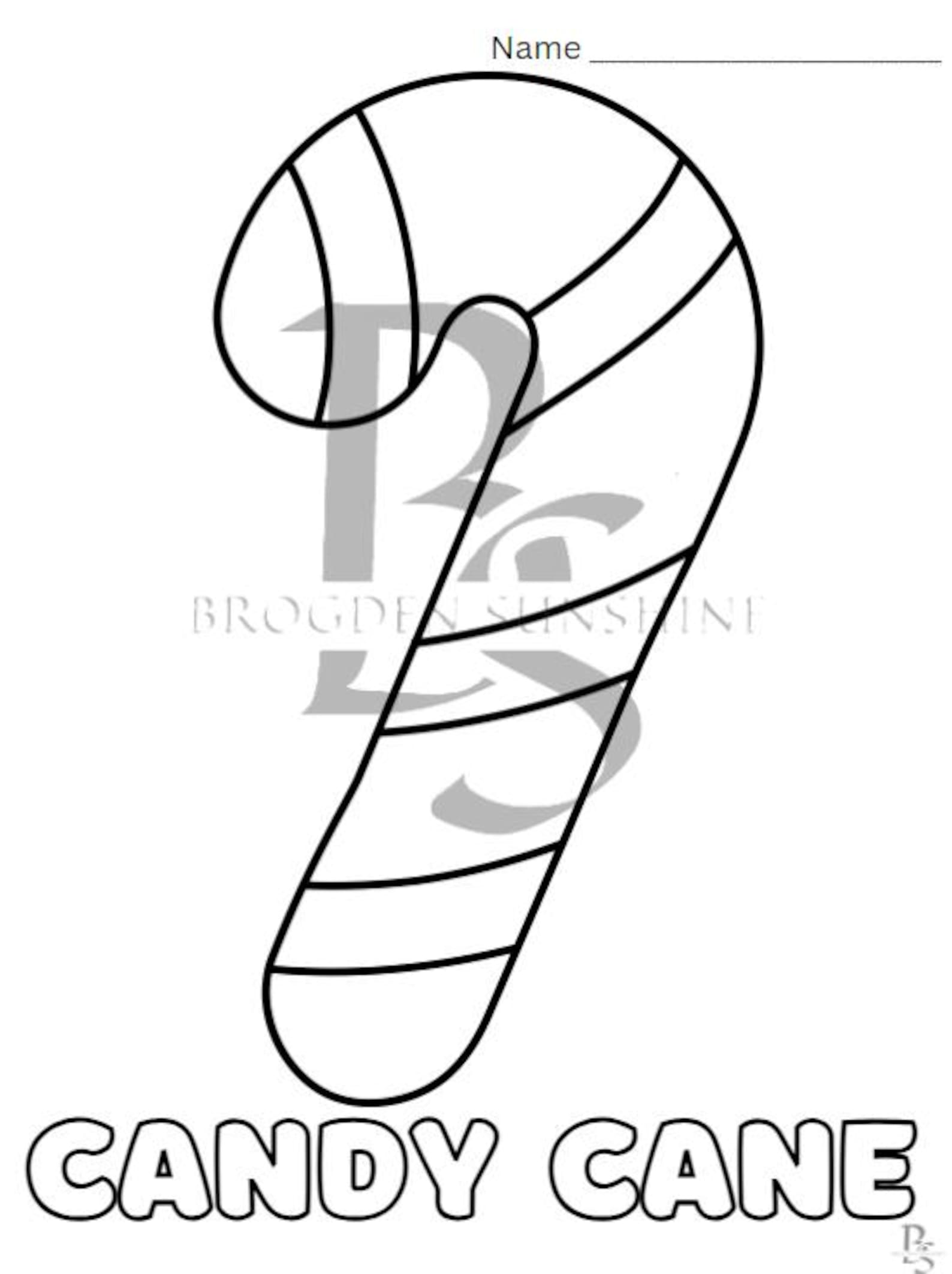 Toddler Pre-k Color Sheet Printable Downloadable PDF Candy Cane ...