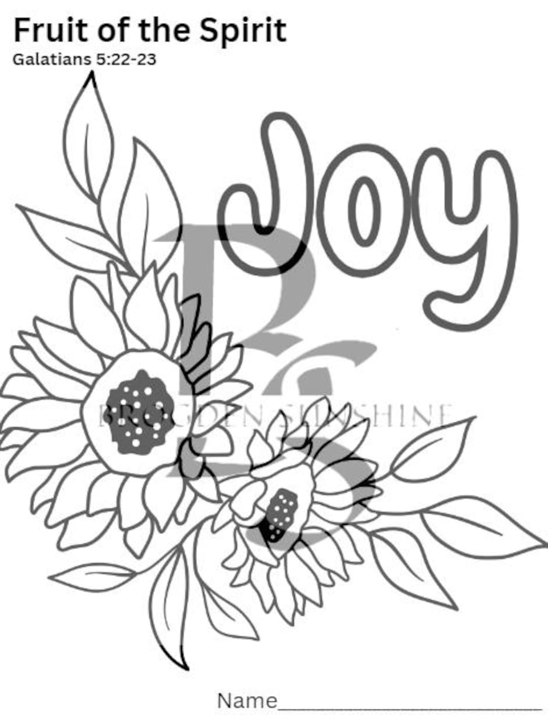 Fruit of the Spirit Galatians 5:22-23 Printable Color Sheet Sunday ...