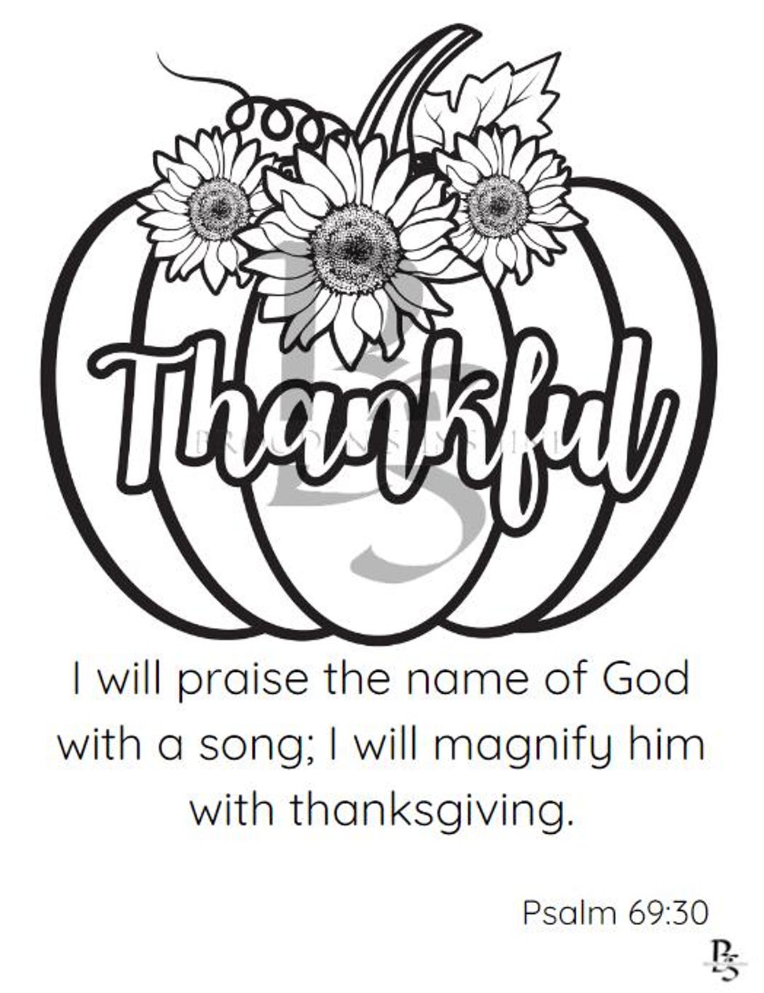 Printable Shareable Thankful Pumpkin Thanksgiving Color Sheet Kids ...