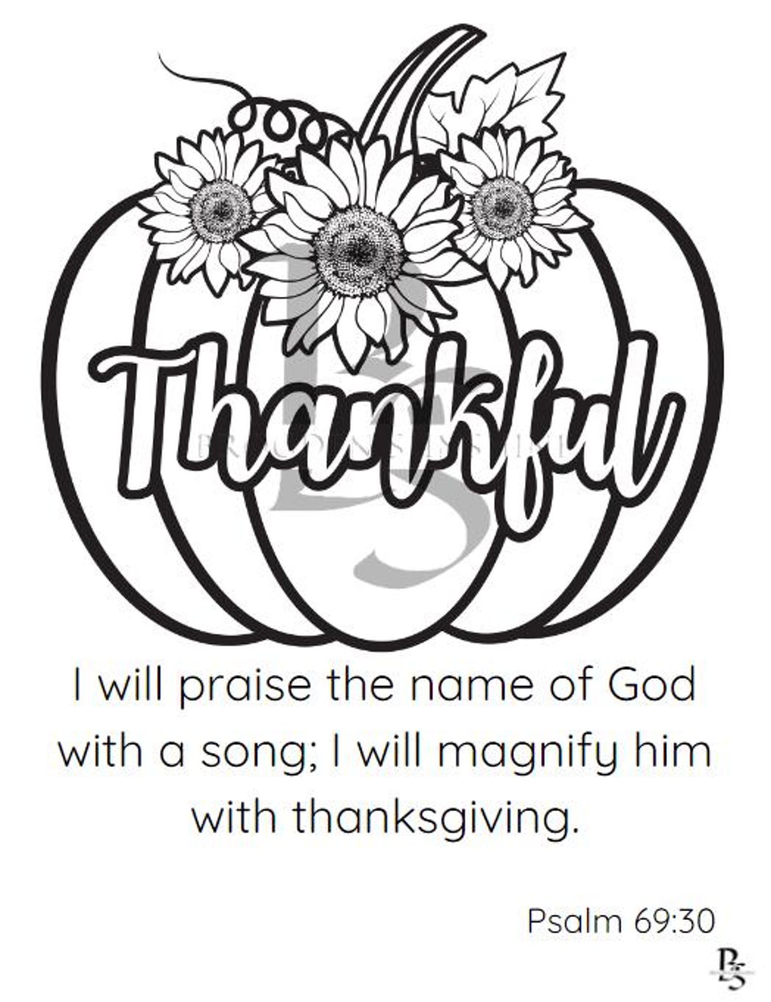 Printable Shareable Thankful Pumpkin Thanksgiving Color Sheet Kids ...