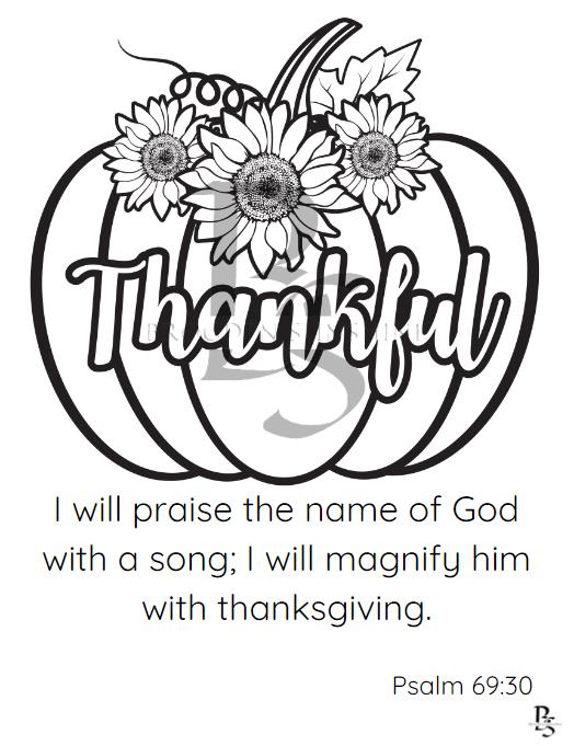 Printable Shareable Thankful Pumpkin Thanksgiving Color Sheet Kids ...