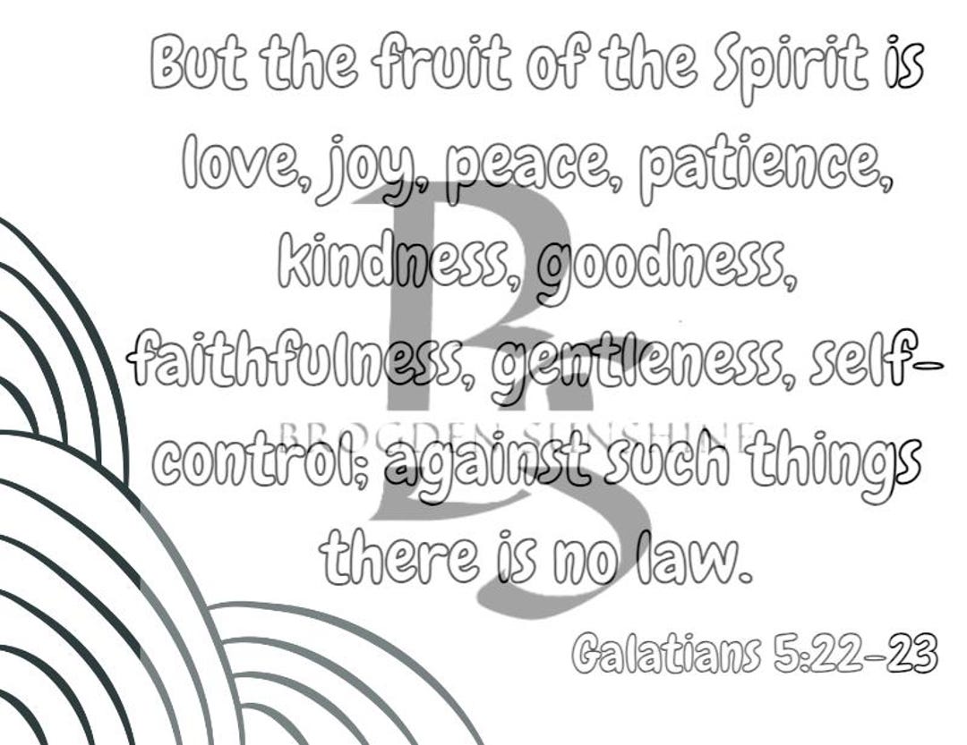 Fruit of the Spirit Galatians 5:22-23 Printable Color Sheet Sunday ...