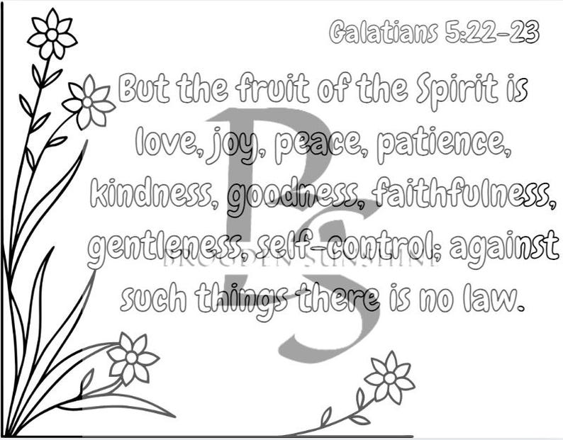 Fruit of the Spirit Galatians 5:22-23 Printable Color Sheet Sunday ...