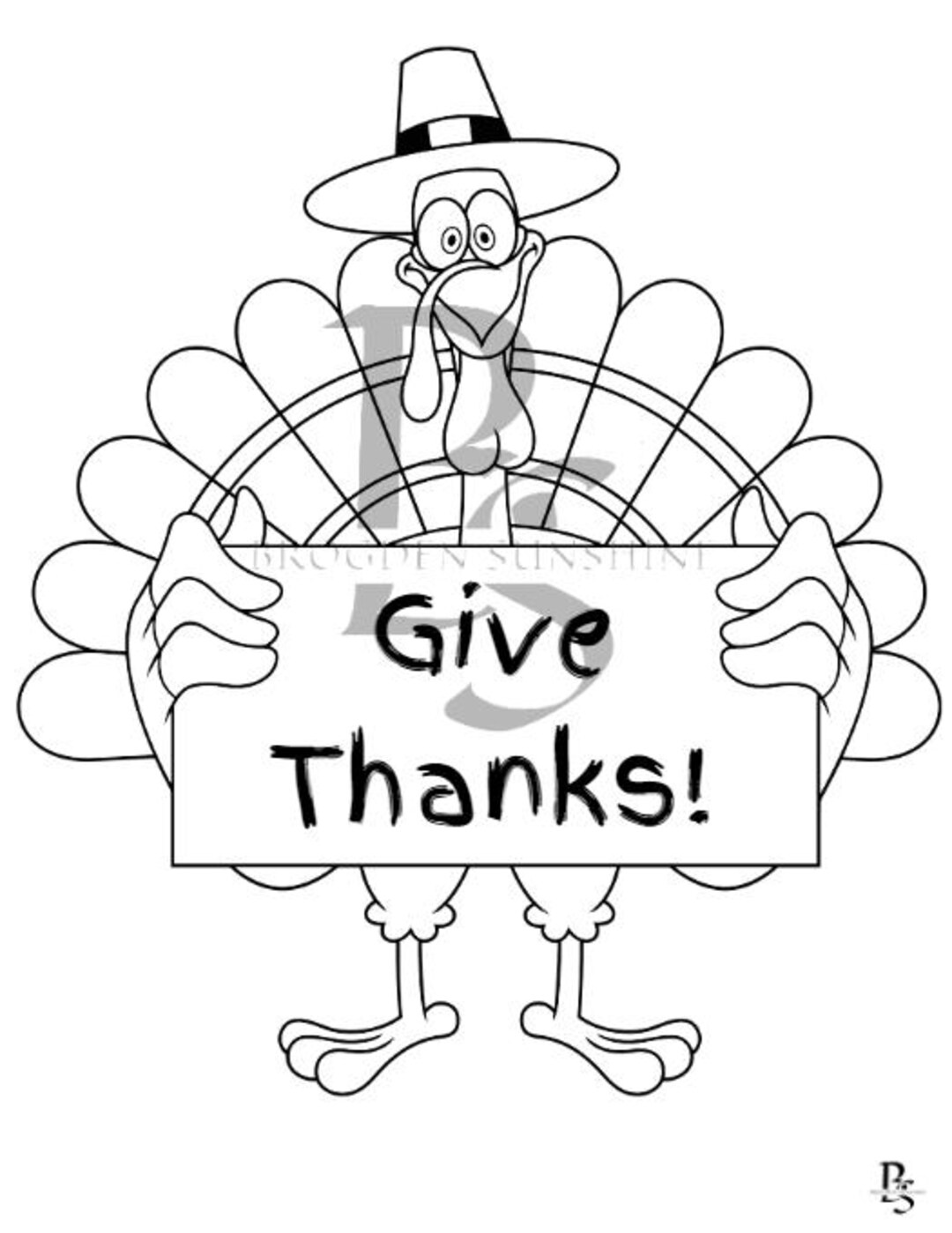 Printable Shareable Happy Thanksgiving Give Thanks Color Sheet Parties ...
