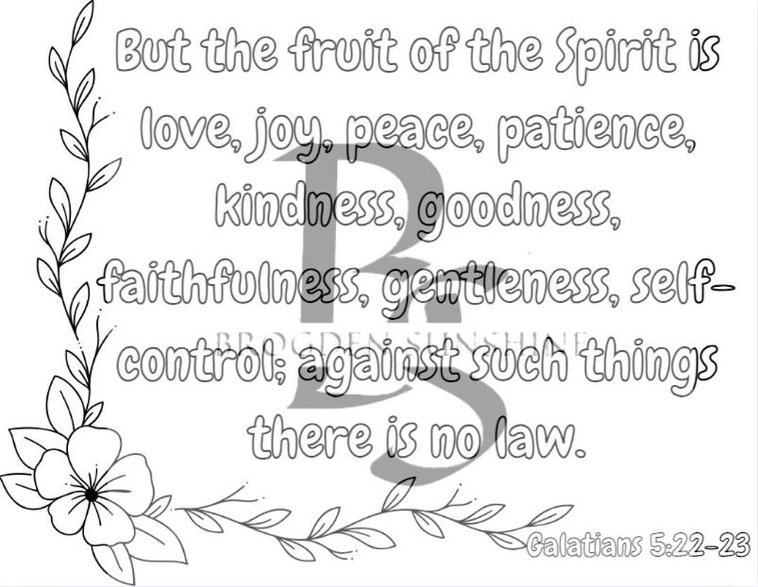 Fruit of the Spirit Galatians 5:22-23 Printable Color Sheet Sunday ...