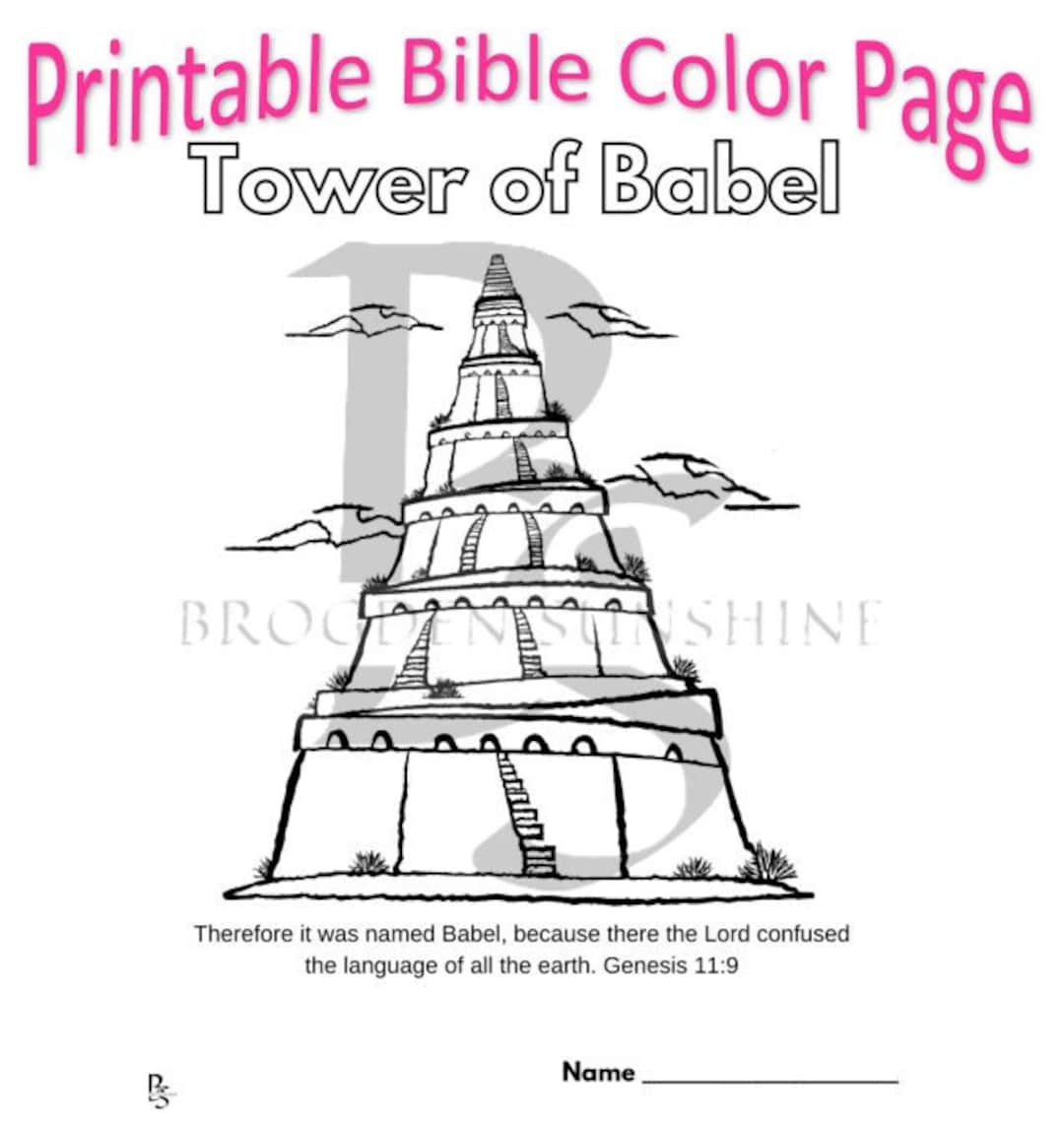 Tower of Babel Sunday School Printable, Handout, Color Sheet, Church ...