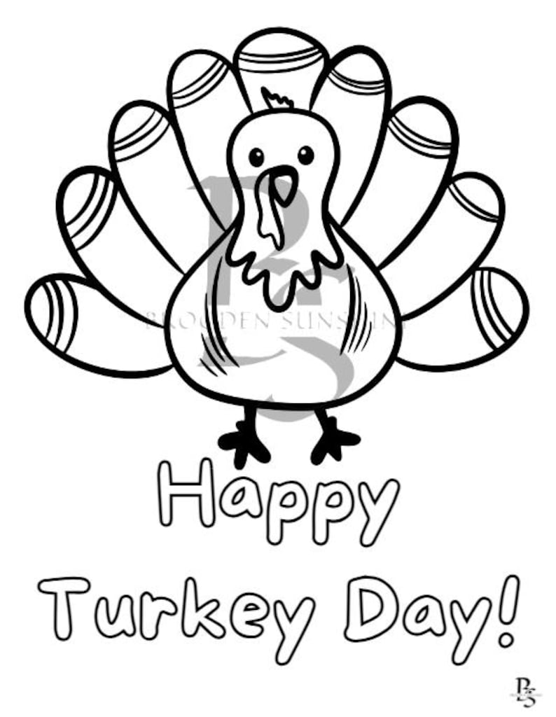Printable Shareable Happy Thanksgiving Turkey Day Color Sheet Parties ...