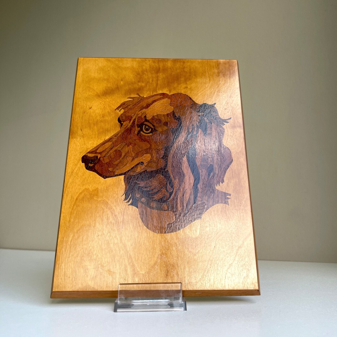 Vintage Veneer Picture. Dachshund. Wood Inlays. Inlay Work. Art ...
