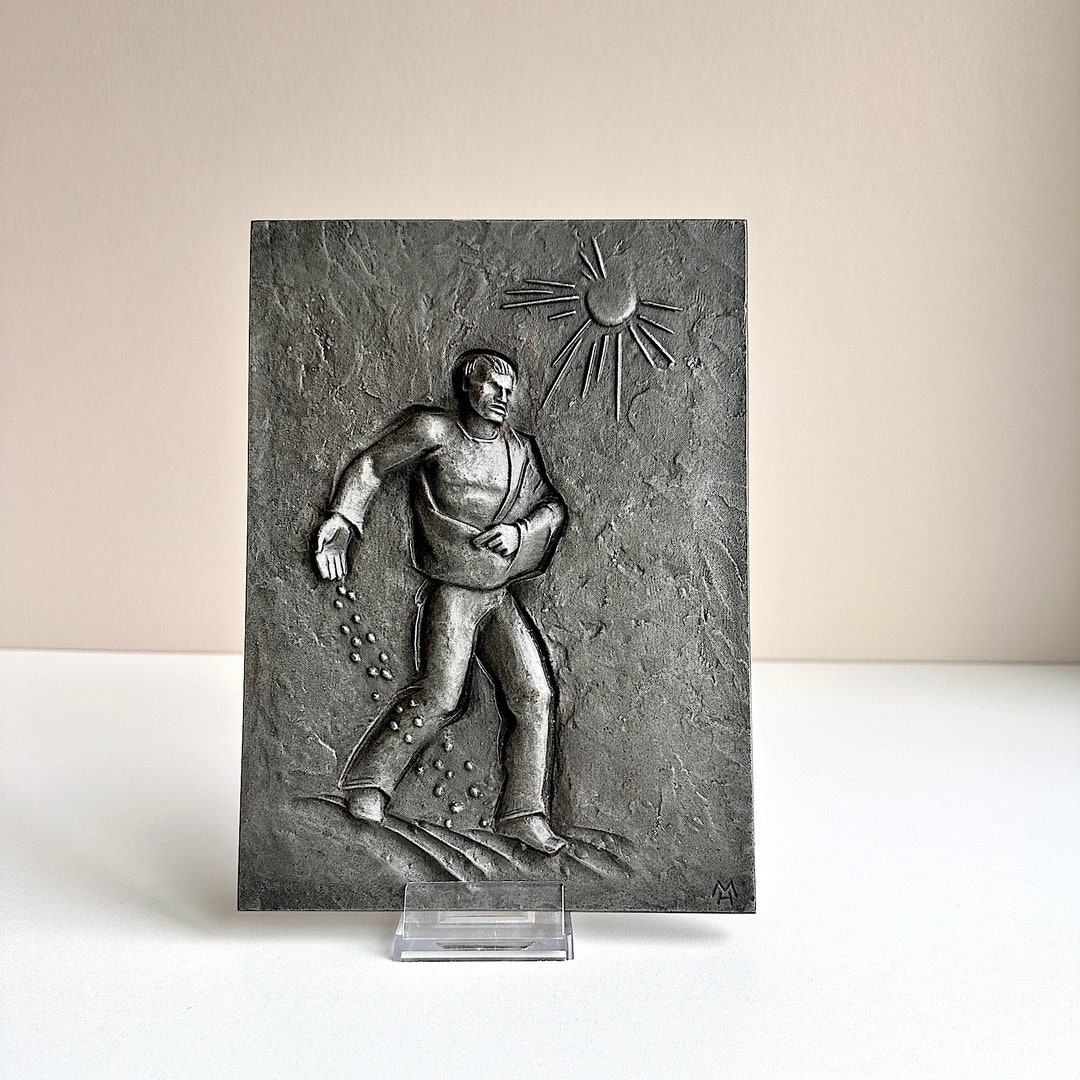 Vintage Cast Iron. Relief. Bruderus. Heinrich Moshage. 1949. Sower ...