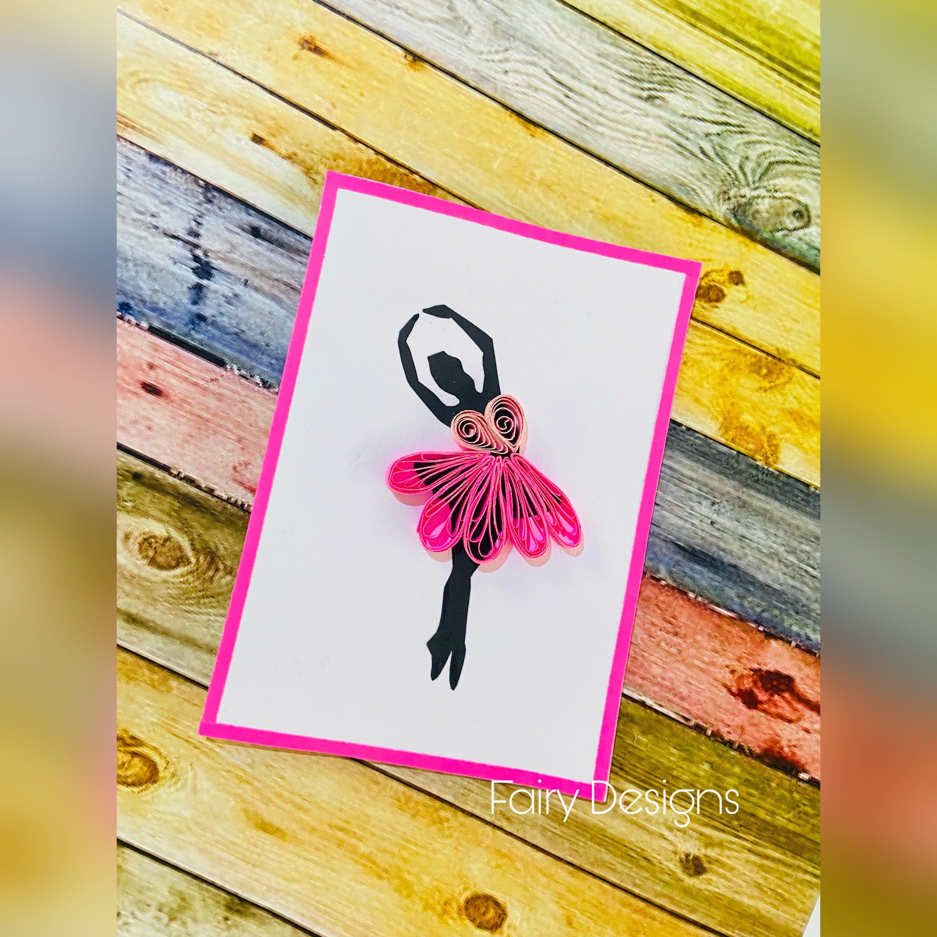 Set of 4 Quilled Ballerina Cards Quilling Card Ballerina Perfect Gift ...