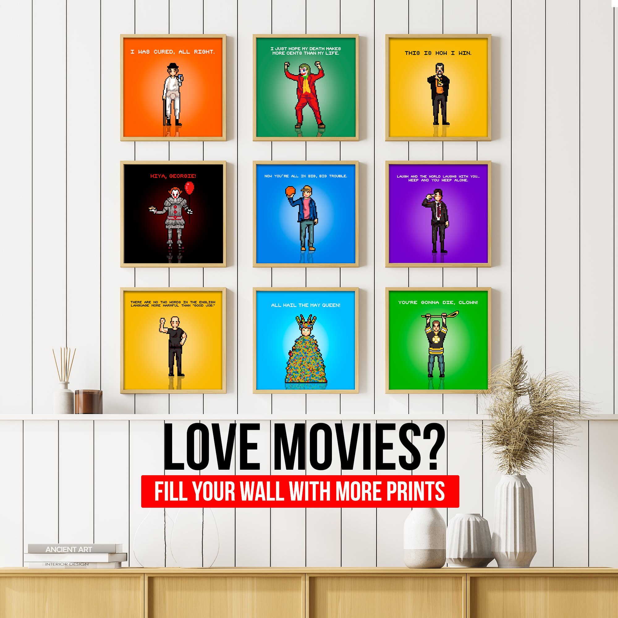 Drive Movie Print 8-bit Pixel Art Minimalist Movie Poster Ryan Gosling ...