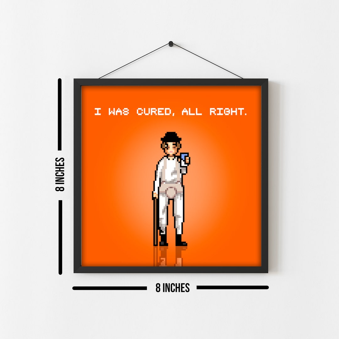 A Clockwork Orange Movie Art Print 8-bit Pixel Art Minimalist Movie ...