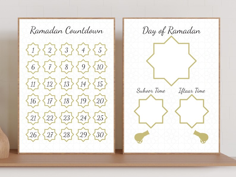 Ramadan Countdown Calendar, Iftaar and Suhoor Timetable, Printable ...