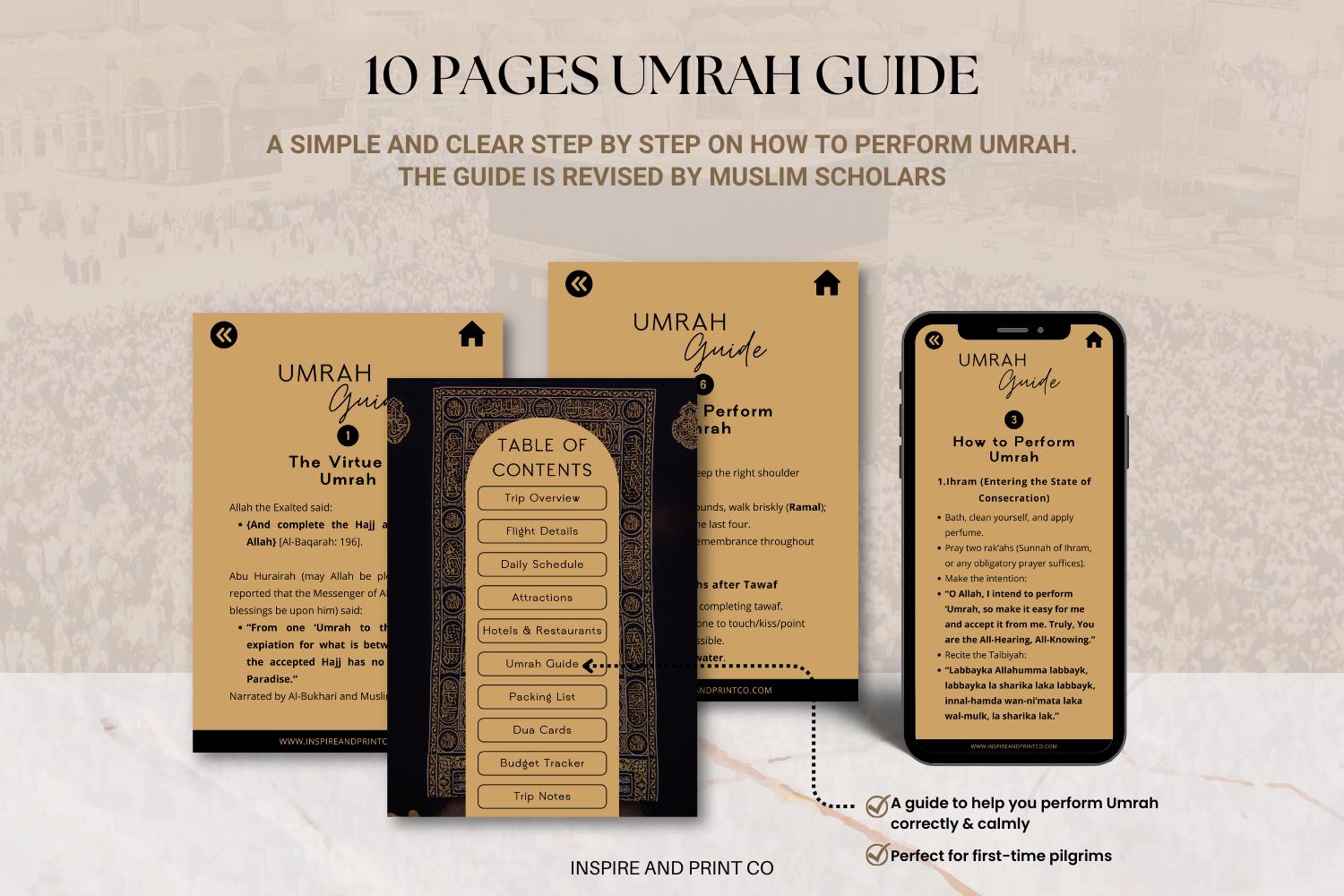 Umrah Complete Travel Guide, Dua Cards, Mobile Itinerary & Planner ...