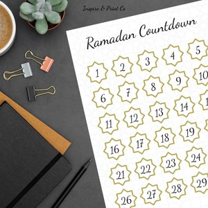 Ramadan Countdown Calendar, Iftaar and Suhoor Timetable, Printable ...