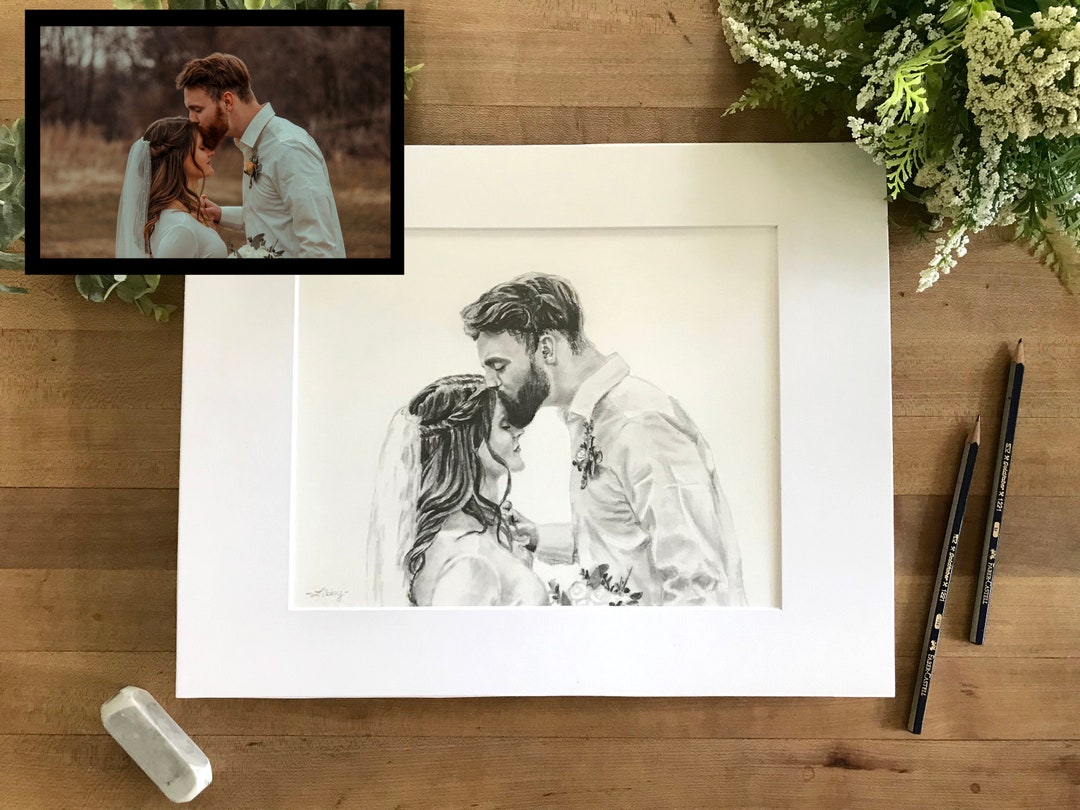 Custom Hand-drawn Graphite Portrait - Etsy