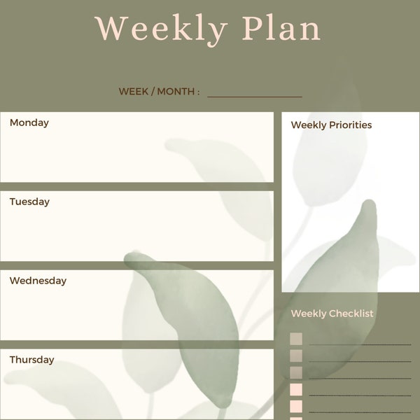 Pink-red Daily Checklist Mom Daily Checklist Blank Instant Download ...