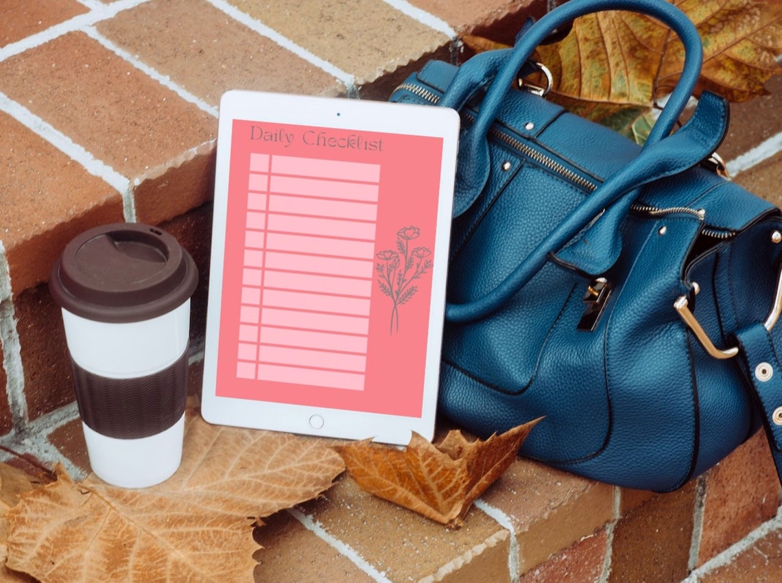 Pink-red Daily Checklist| Mom Daily Checklist| Blank Instant Download ...