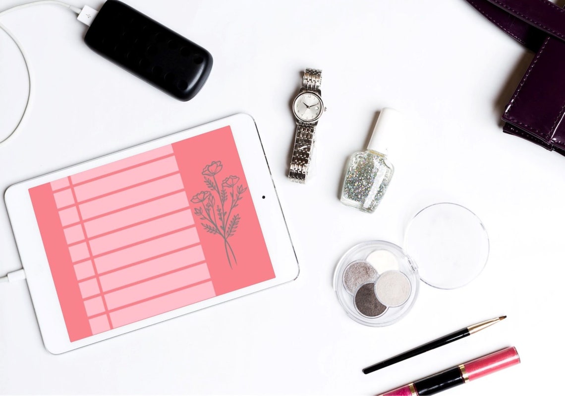 Pink-red Daily Checklist| Mom Daily Checklist| Blank Instant Download ...