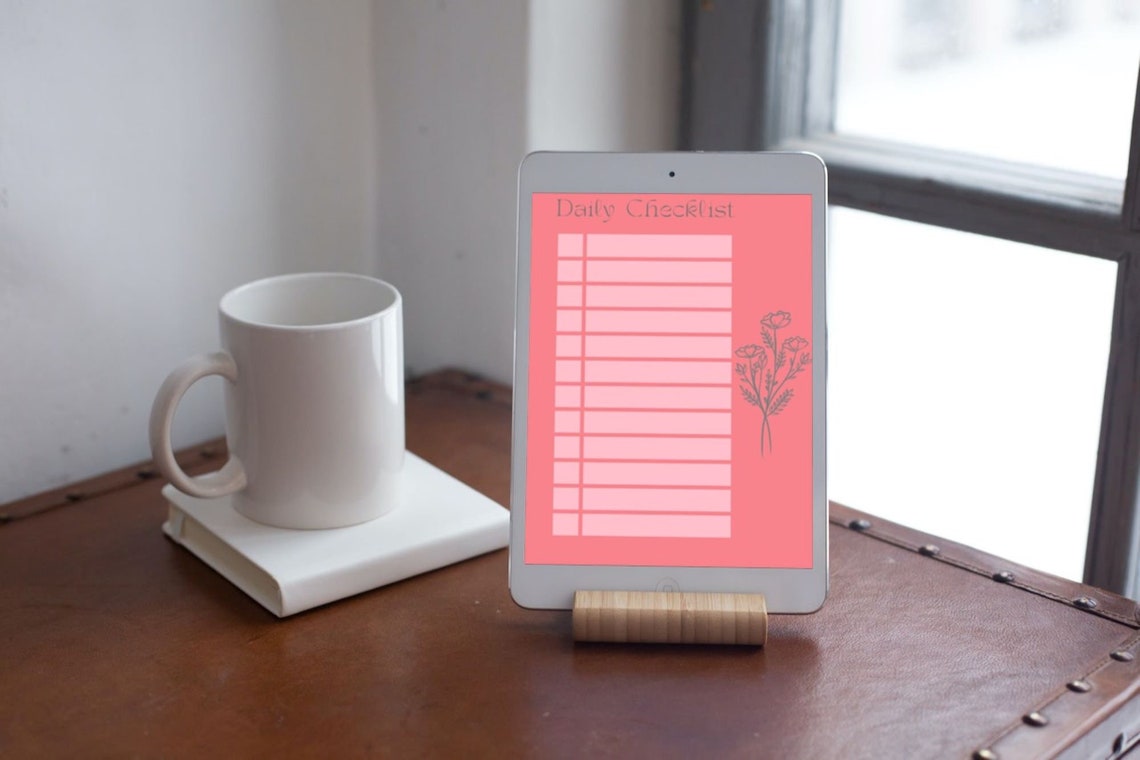 Pink-red Daily Checklist| Mom Daily Checklist| Blank Instant Download ...